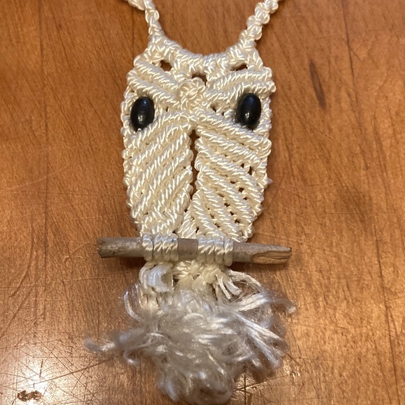 Vintage | Jewelry | Vintage Macrame Owl Necklace Boho Groovy 97s | Poshmark